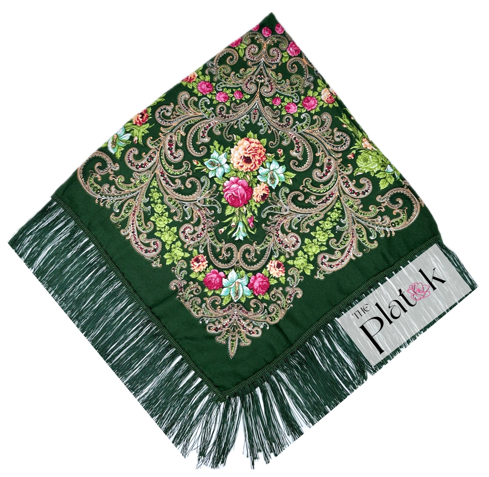 Forest Green #4 - Traditional Russian Orthodox Platok (90x90 cm ...